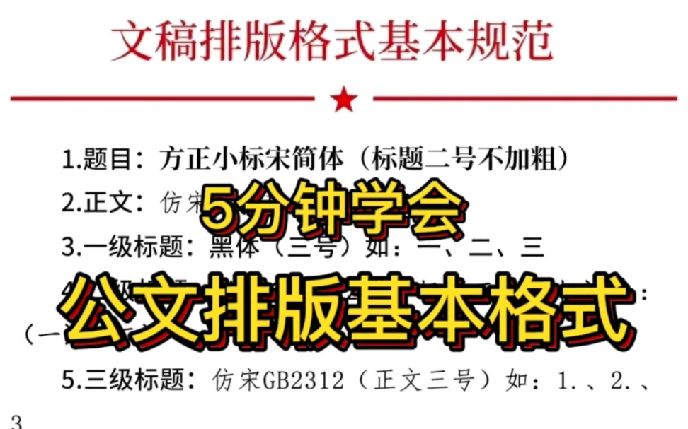 【写作基本格式】5分钟轻松学会公文排版基本格式,视频结尾有模板❗