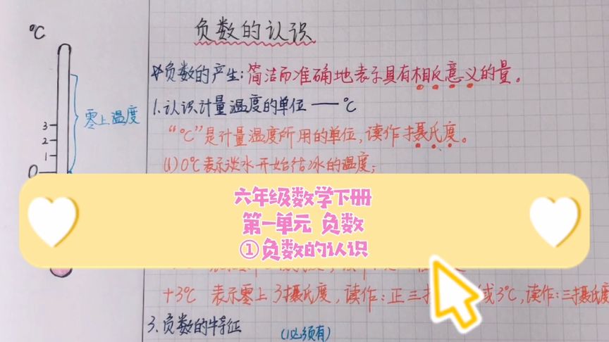 小学数学基础知识讲解|六年级下册第一单元①负数的认识