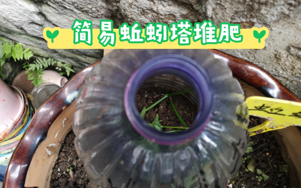 简易蚯蚓塔堆肥试验,解决绿植废弃物和花泥板结,西梯花园堆肥篇(一)