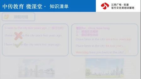中传教育微课堂---攻克现在完成时延续性与非延续性