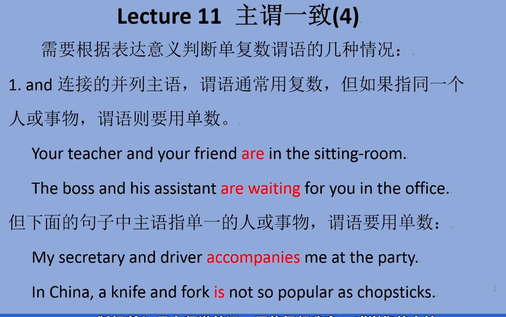 吴老师讲英语 语法 第11讲 主谓一致4