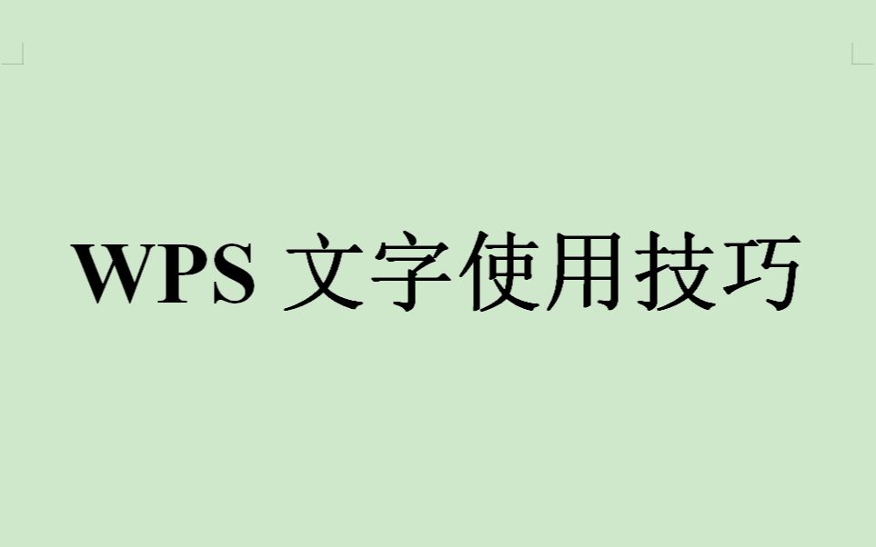 WPS文字重要技巧与疑难杂症