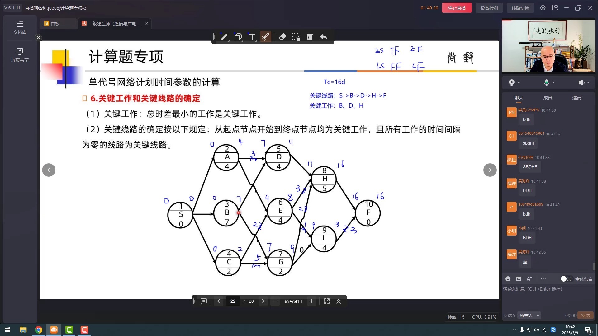 12.单代号网络图六时参数计算