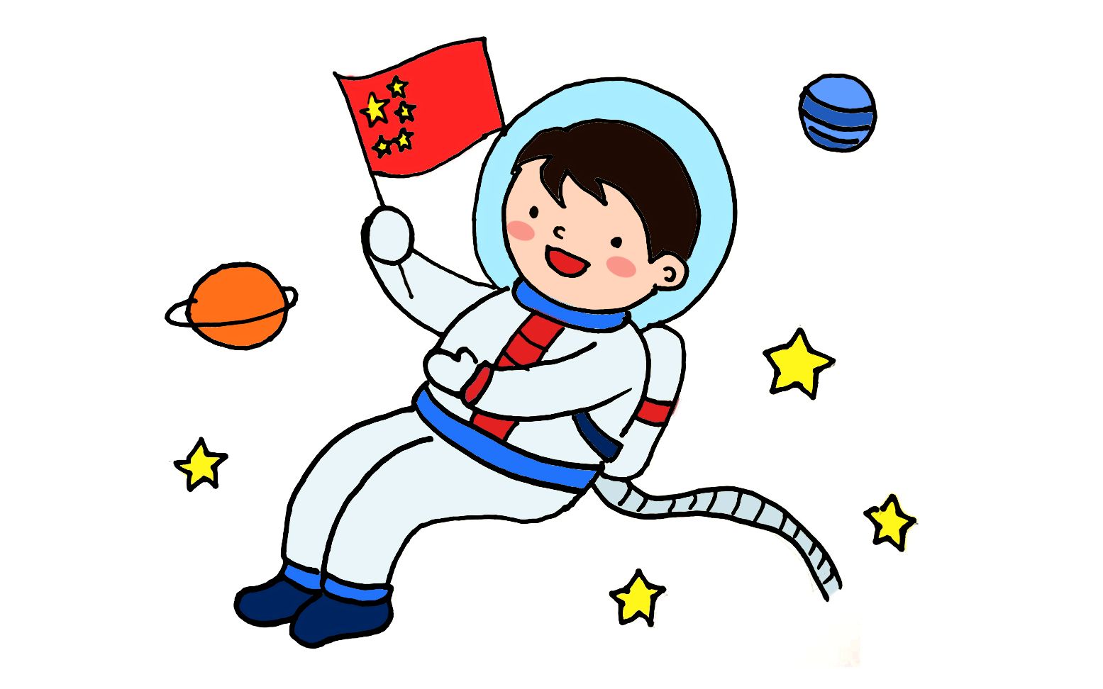 我是小小宇航员,遨游太空是我的梦想,快画出来吧