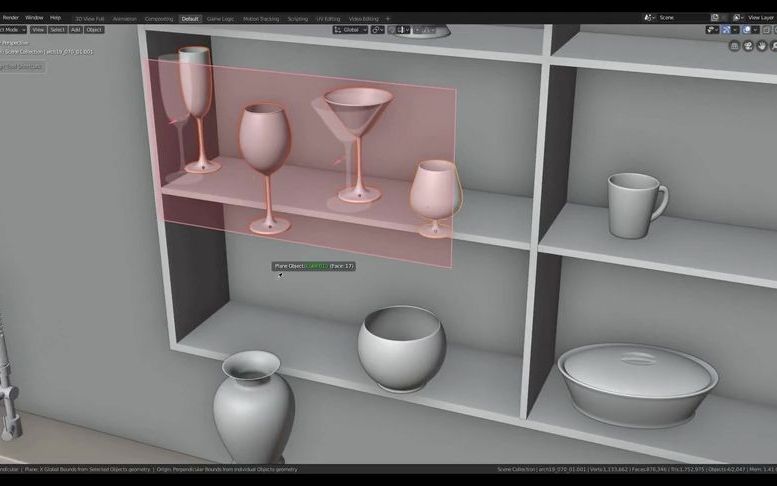 批量三维模型对象自动对齐Blender插件