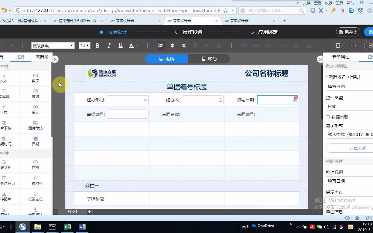 1.2.3.25-控件设置-表单数据域介绍