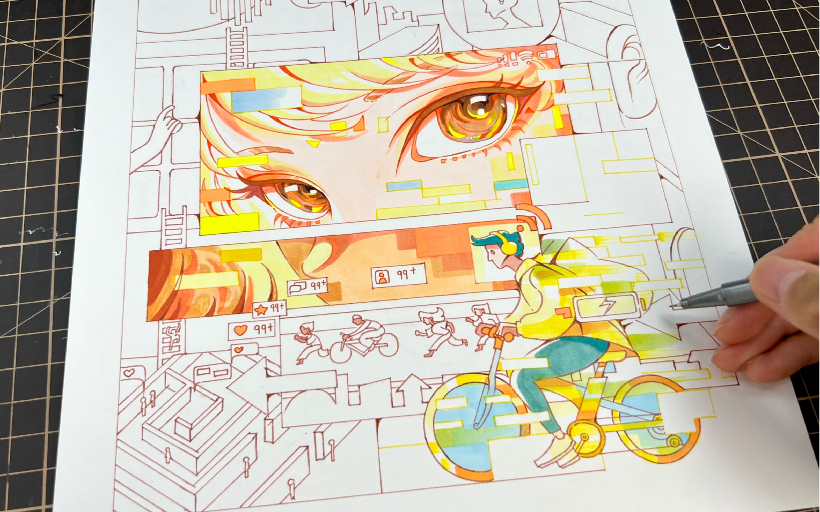 ““睁开双眼!”有视觉焦点的画面太出效果了～原创设计作品-信息...