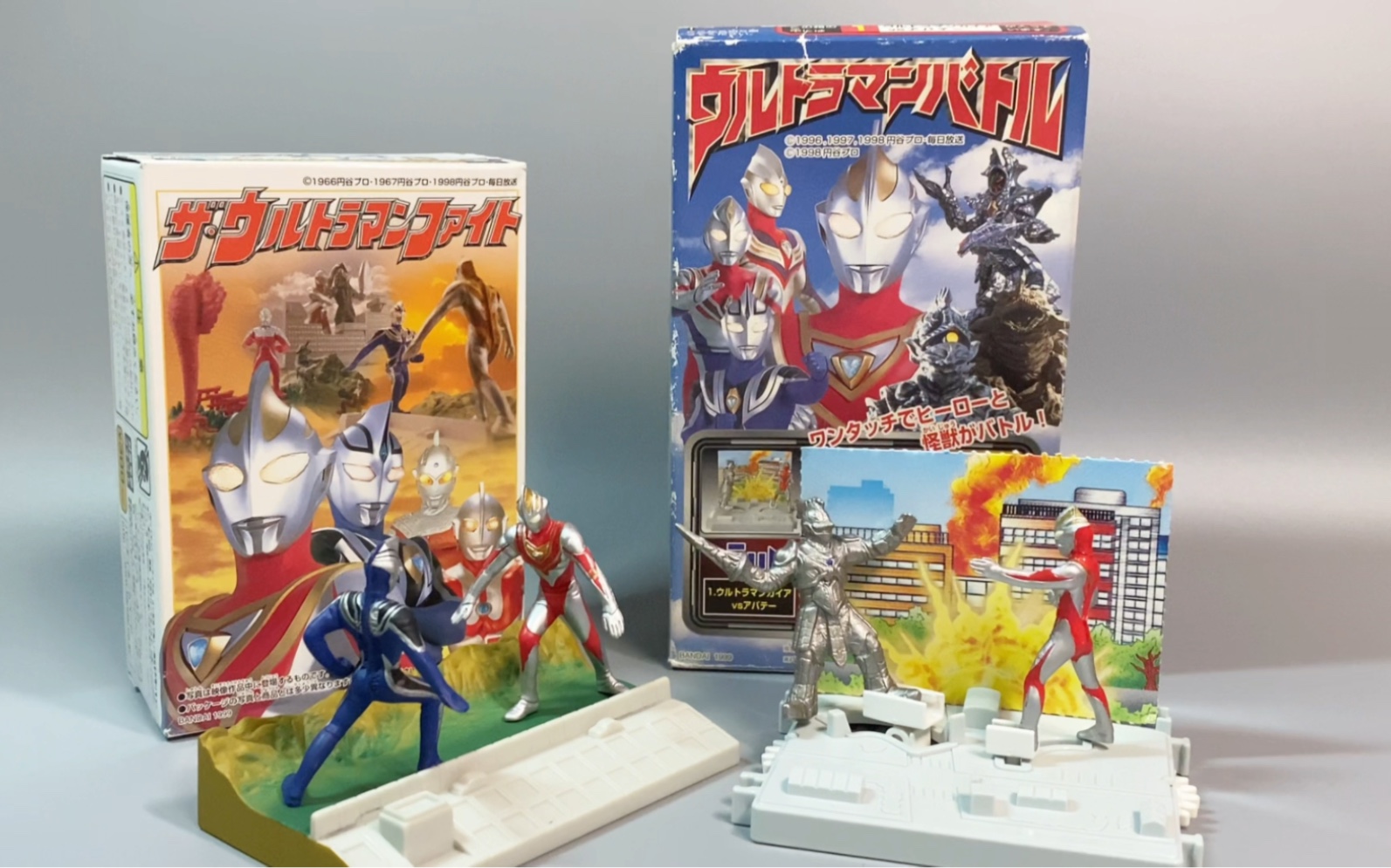 20年前的万代盖亚奥特曼 盒蛋食玩场景 !超稀有 绝版 决战之日 阿帕苔 ...