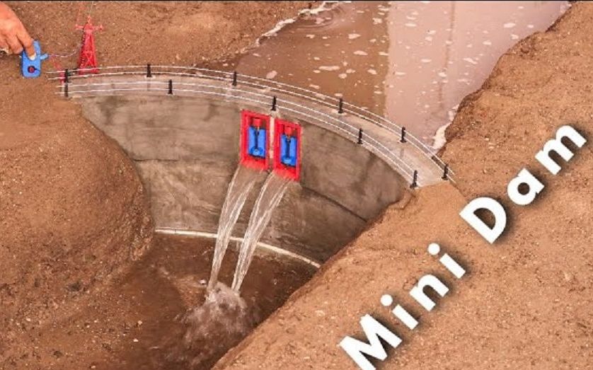 【高能水泥模型】小型水坝建设 高能手工