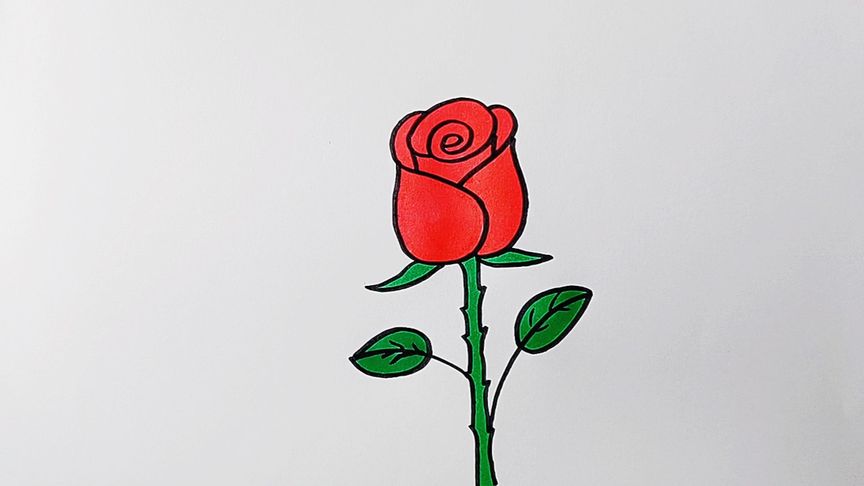 玫瑰花简笔画教程