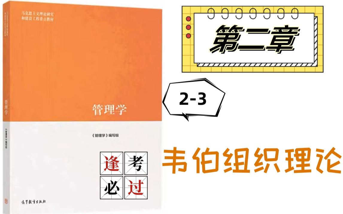 马工程《管理学》|2-3 论述韦伯的组织理论