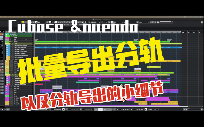 【大鱼侠】关于cubase或nuendo里,如何批量导出分轨文件,以及分轨...