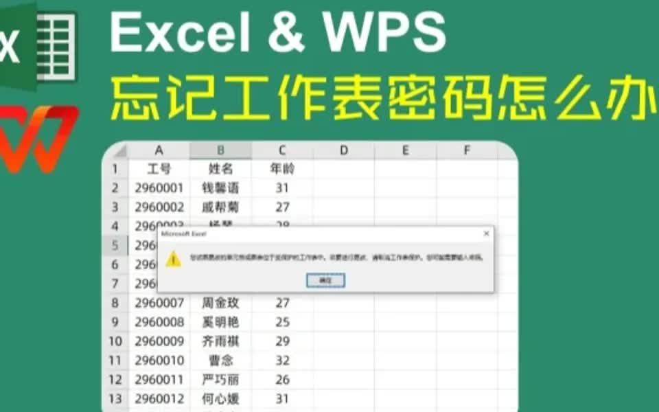 Excel工作表保护密码忘记了,该怎么办?