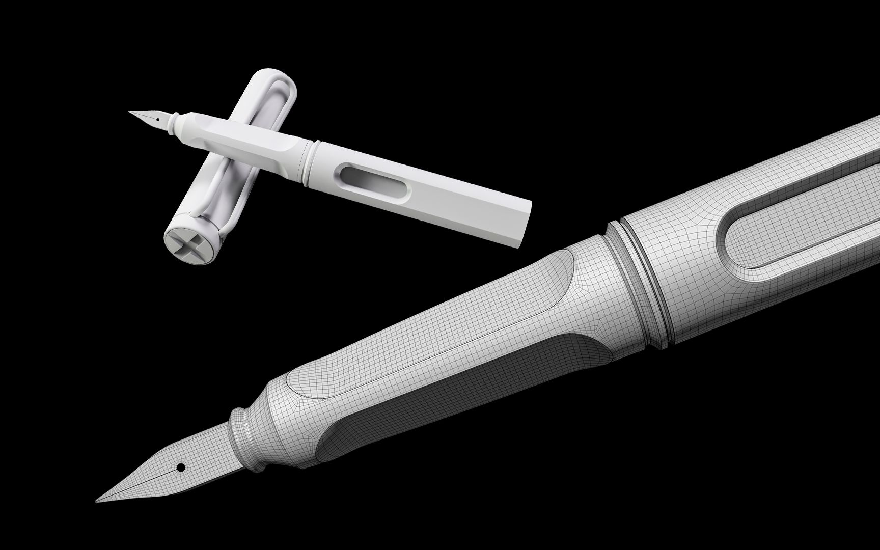 c4d建模钢笔 布尔建模 收藏指数五颗星(二)