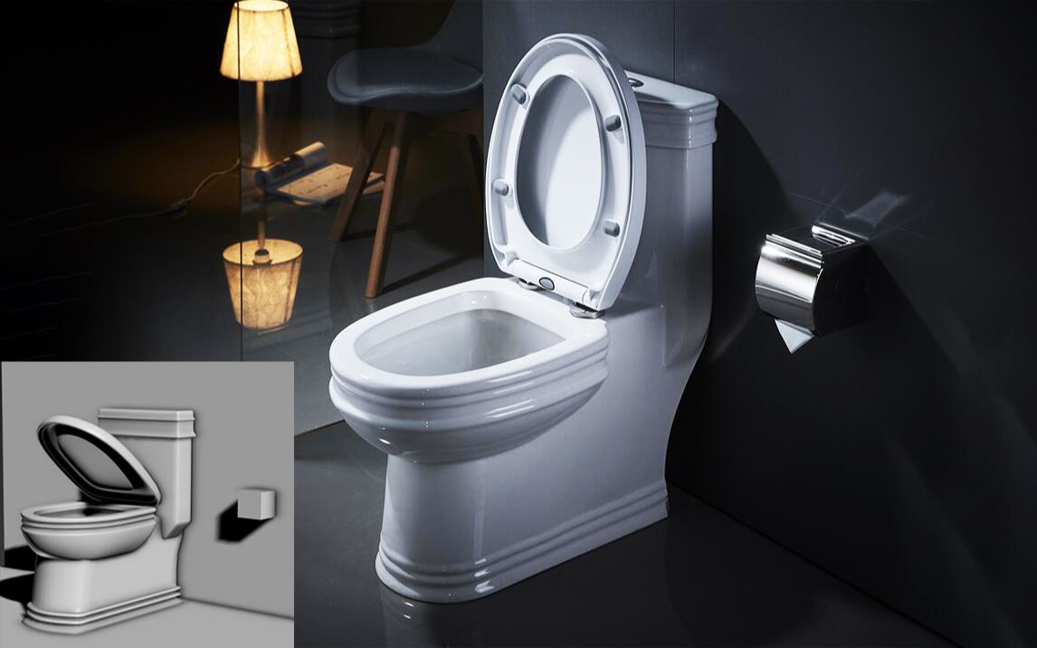 【3Dmax道具建模】马桶建模技巧 |室内家具建模,3dmax单品建模教程