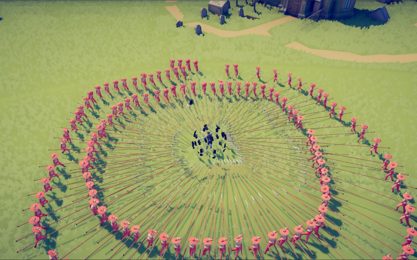 全面战争模拟器;超长长矛vs黑暗 光明 农民 光拳