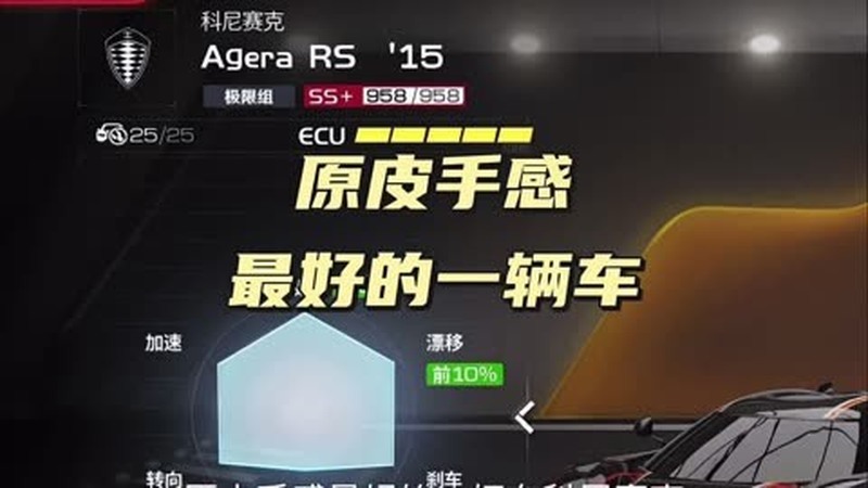 原皮比套件手感好,大冤种皮肤,巅峰极速,赛车游戏,柯尼塞格