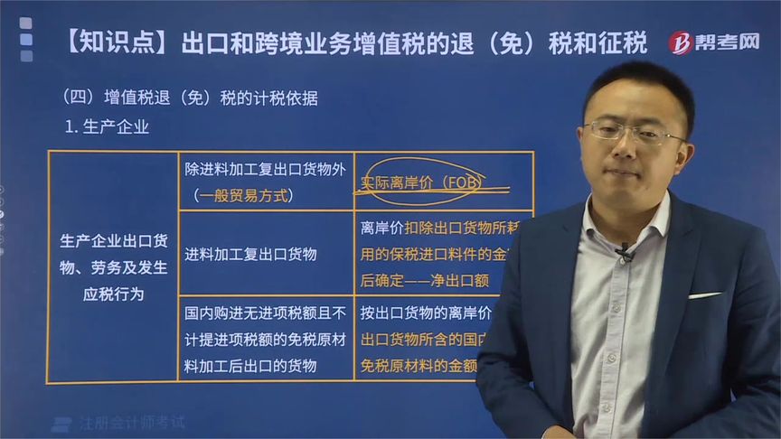 孙孝群老师讲生产和外贸企业增值税退(免)税的计税依据是什么?
