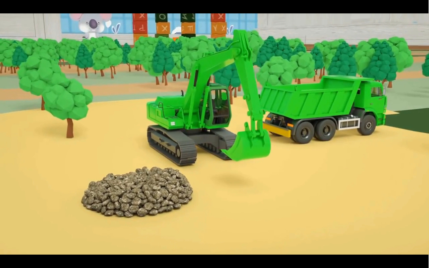 工程车动画 小汽车过泥坑换轮胎 工程车修马路 认识水果、颜色和形状 ...