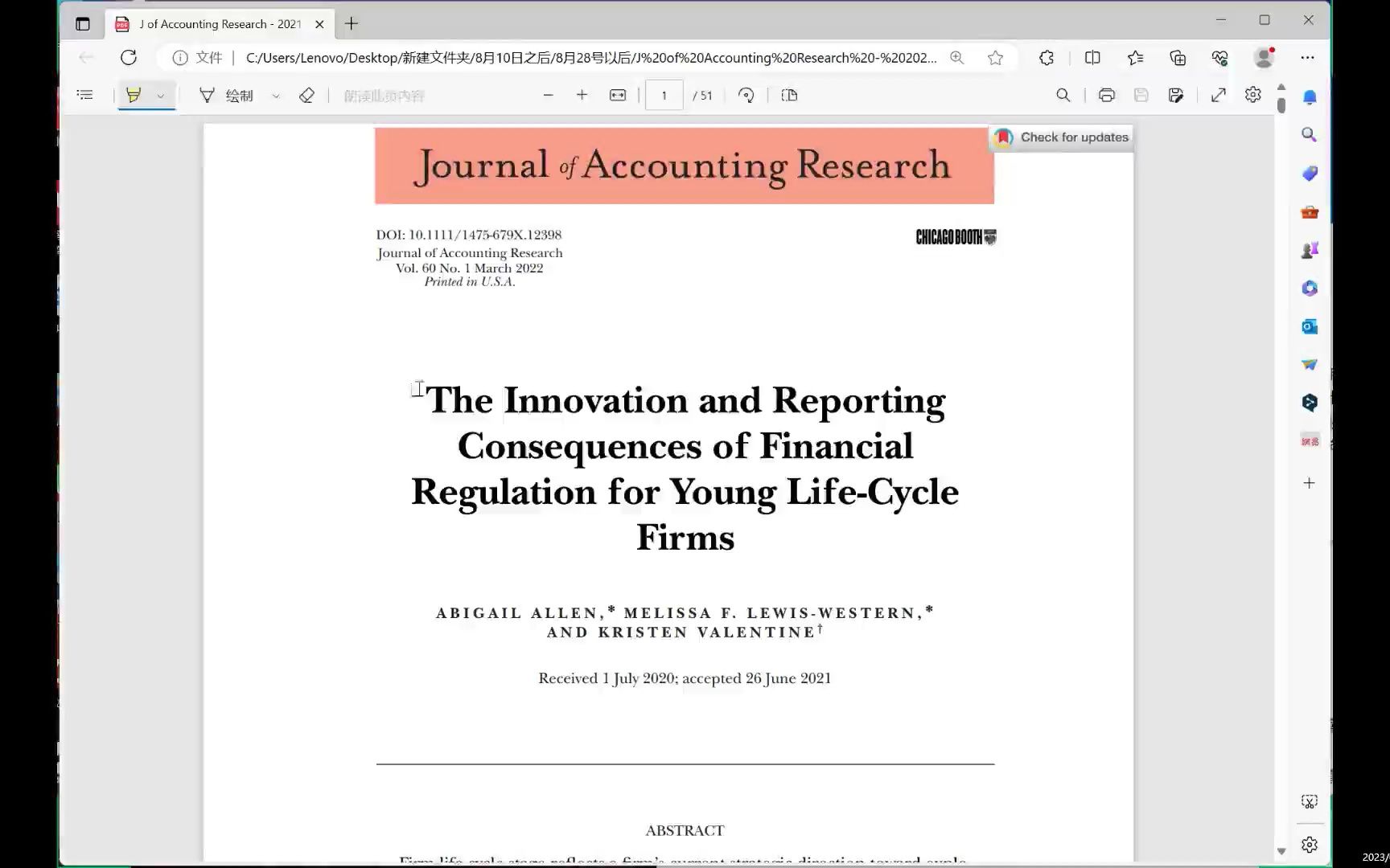 ...2022年《金融监管对生命周期初期公司的创新和报告后果》