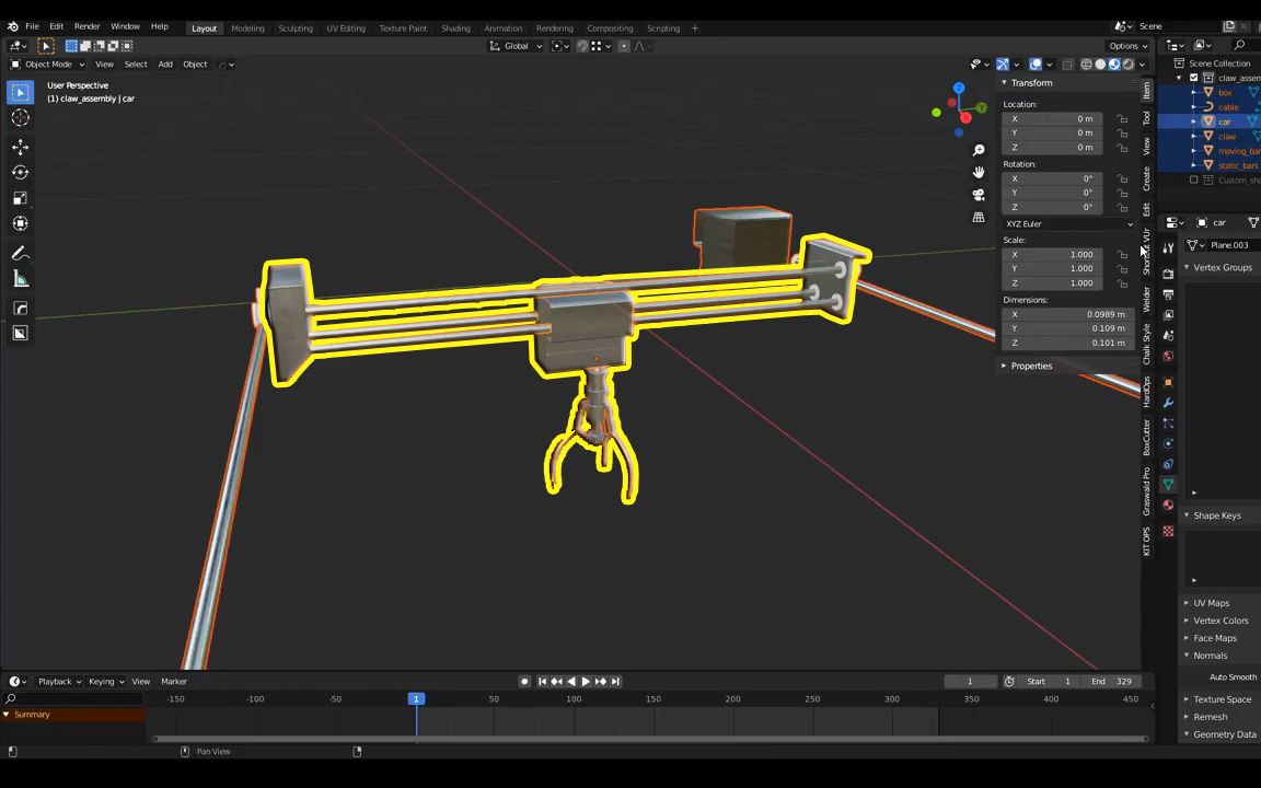 【教程搬运】使用Blender制作抓娃娃机械手动画