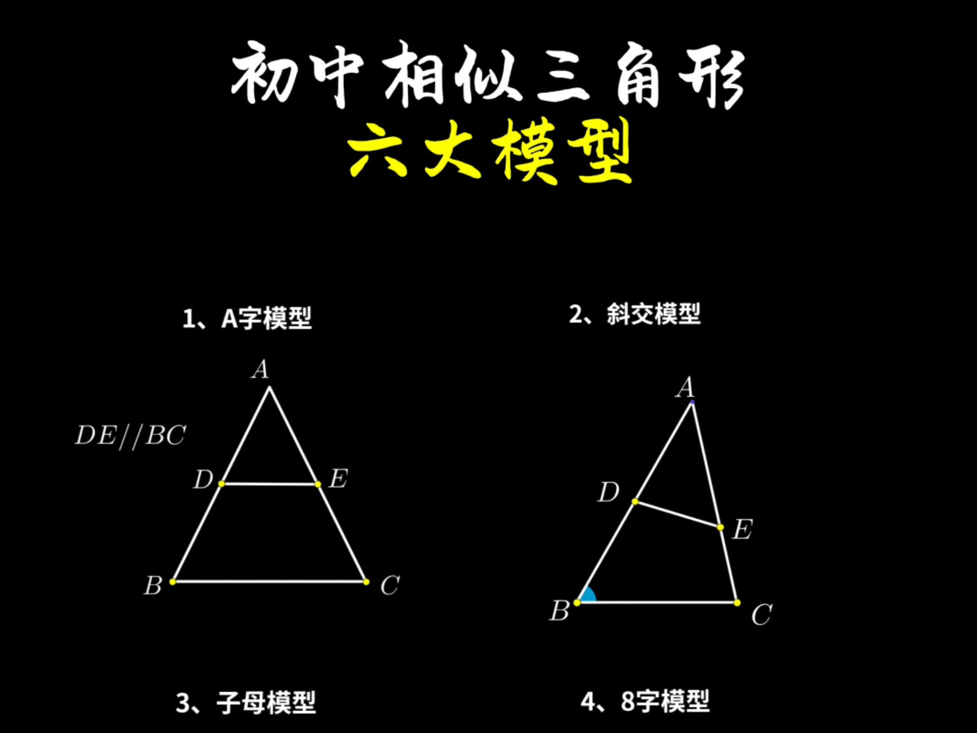初中常考必会的6大相似模型