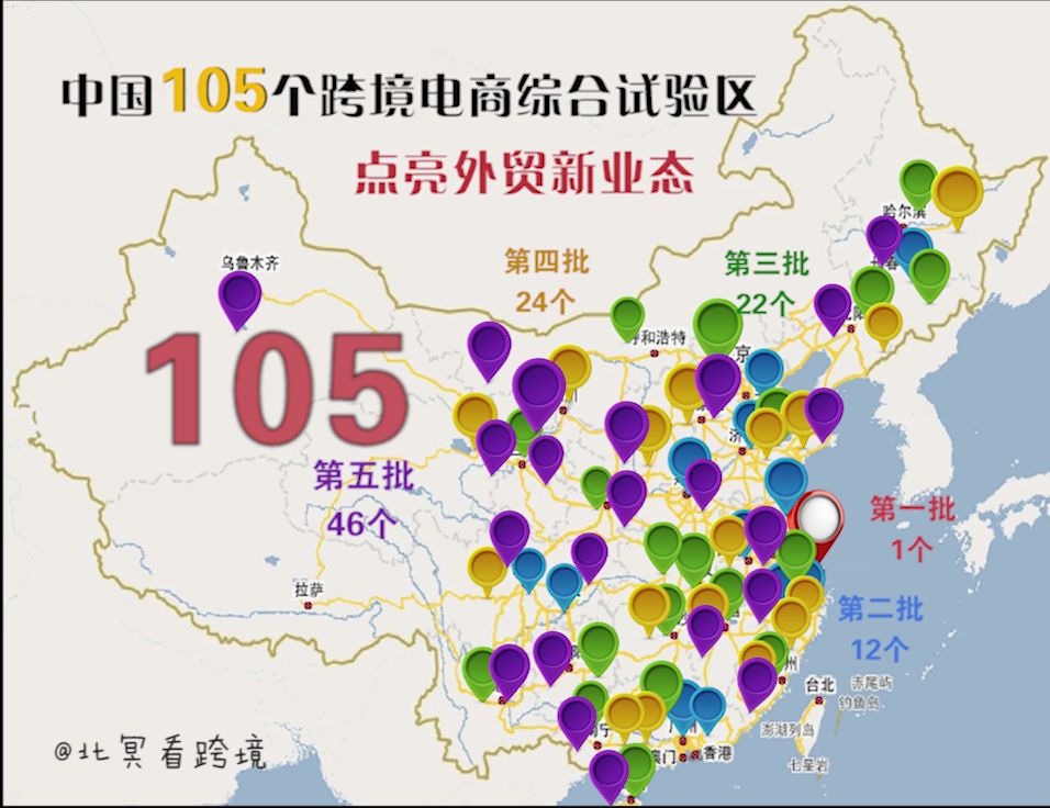 【跨境电商综合试验区】105个跨境电商综合试验区,向全国各地逐渐...