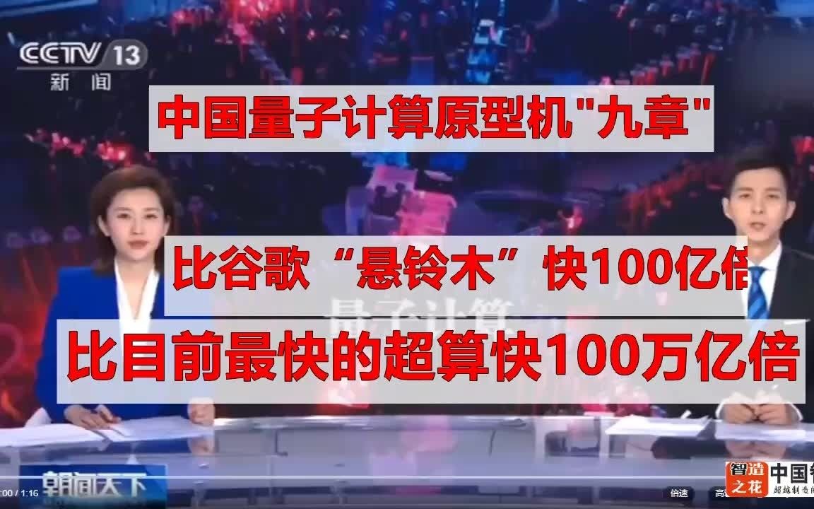 中国量子计算原型机"九章"比谷歌"悬铃木"快100亿倍!比目前最快的...