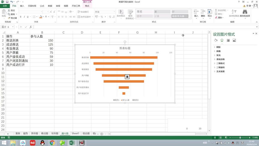 excel-漏斗图的制作