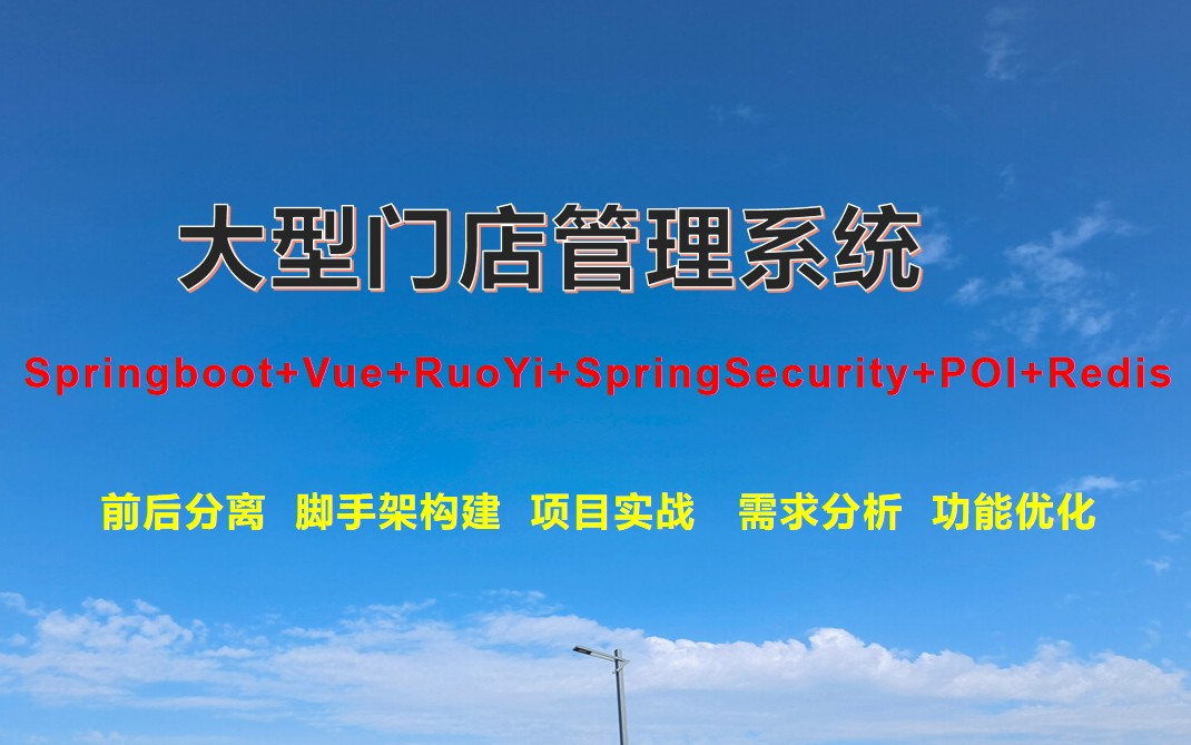 大型门店管理系统项目实战精品课程前后端分离版本|脚手架|需求分析|...