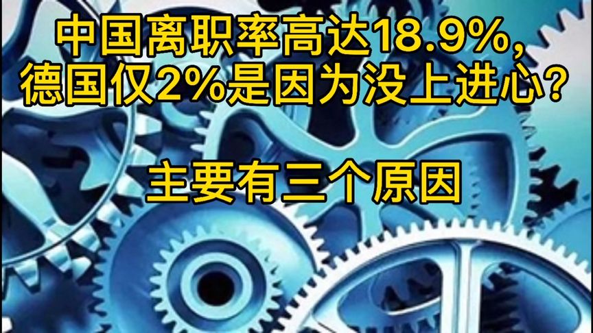 中国离职率高达18.9%,德国仅2%是因为没上进心?主要有三个原因
