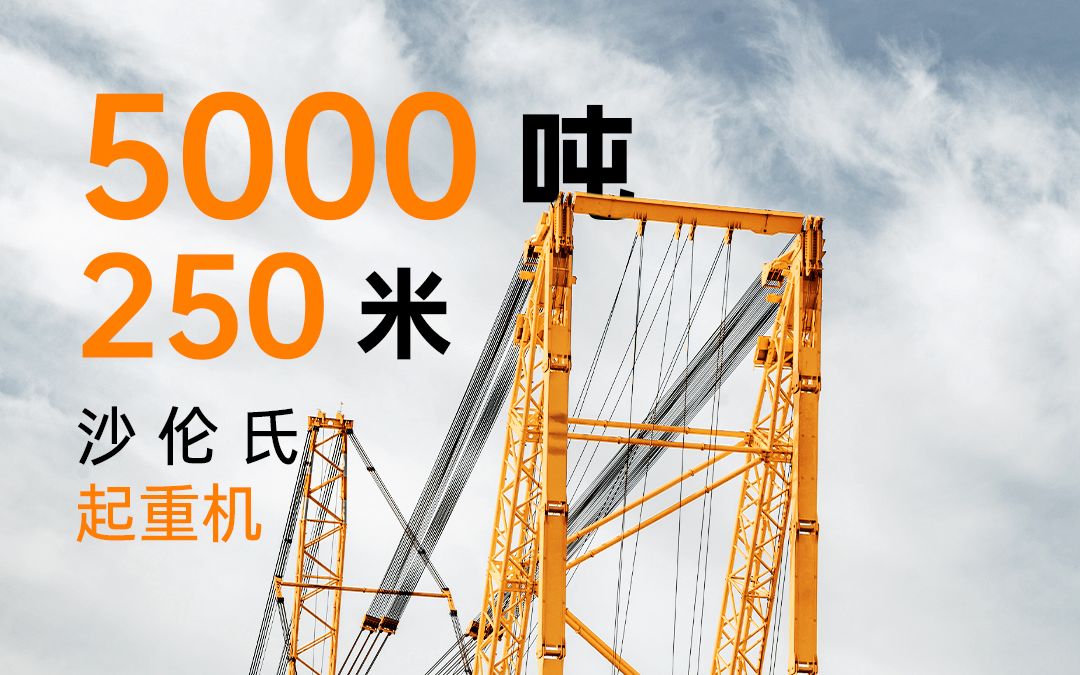 5000吨,250米高!沙伦氏 SGC-250 环轨臂架起重机展开过程。