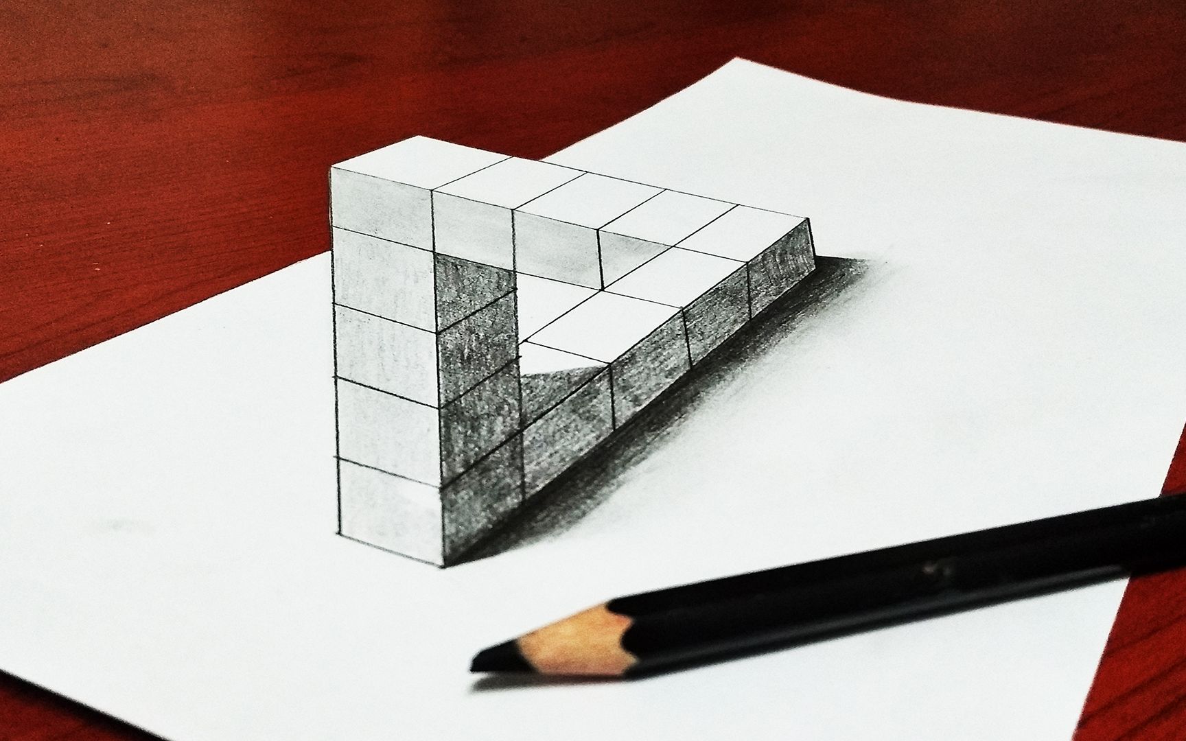 手绘立体画,奇妙的视觉错位