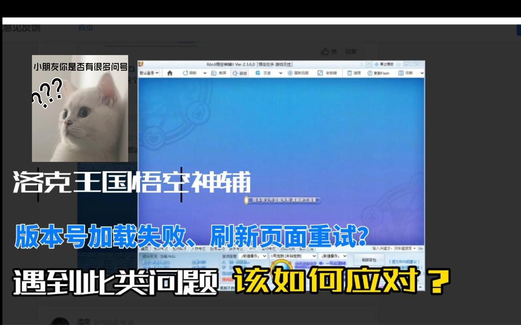 洛克王国悟空神辅 用悟空遇到版本号加载失败如何处理?只需3min教学,...