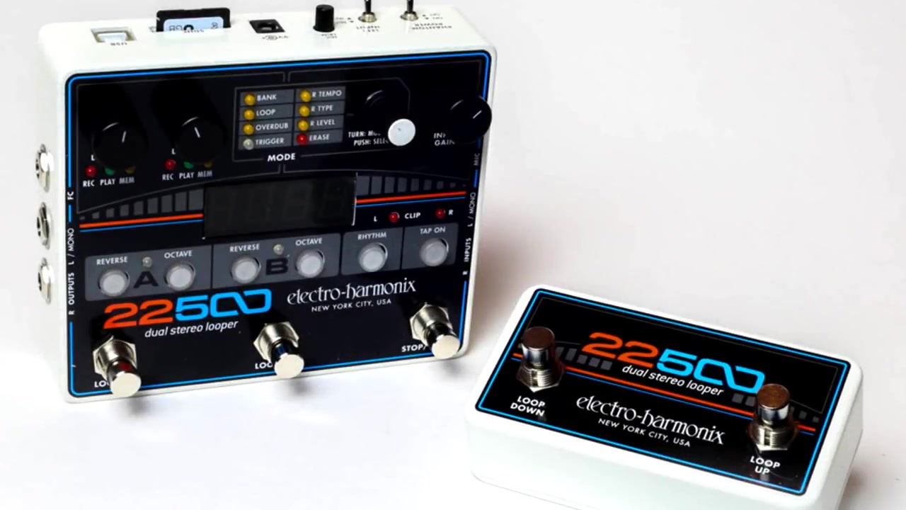 EHX 22500双立体声Looper提供功能非常强大的循环记录和播放能力...