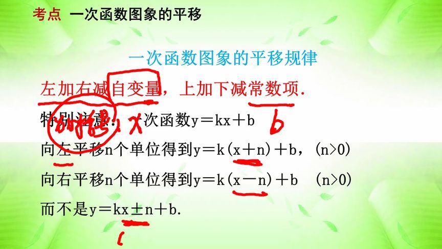 中考数学系统精讲考点突破第37讲一次函数图象的平移