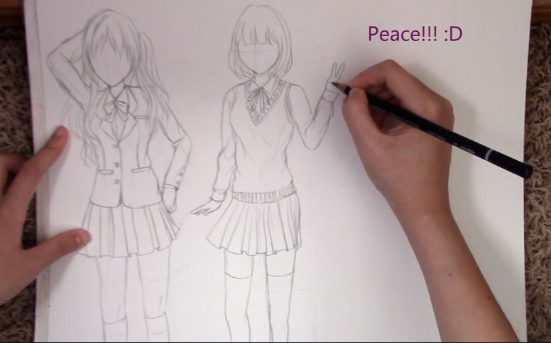 【绘画教程】真的是一步步地教你画动漫校服生!