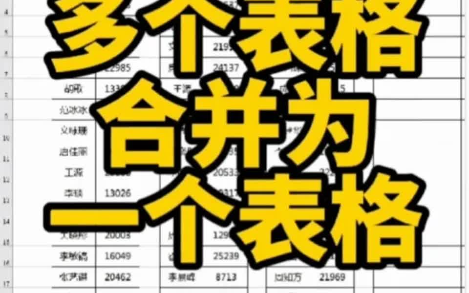 将多个顺序不同的Excel表格合并为一张表格