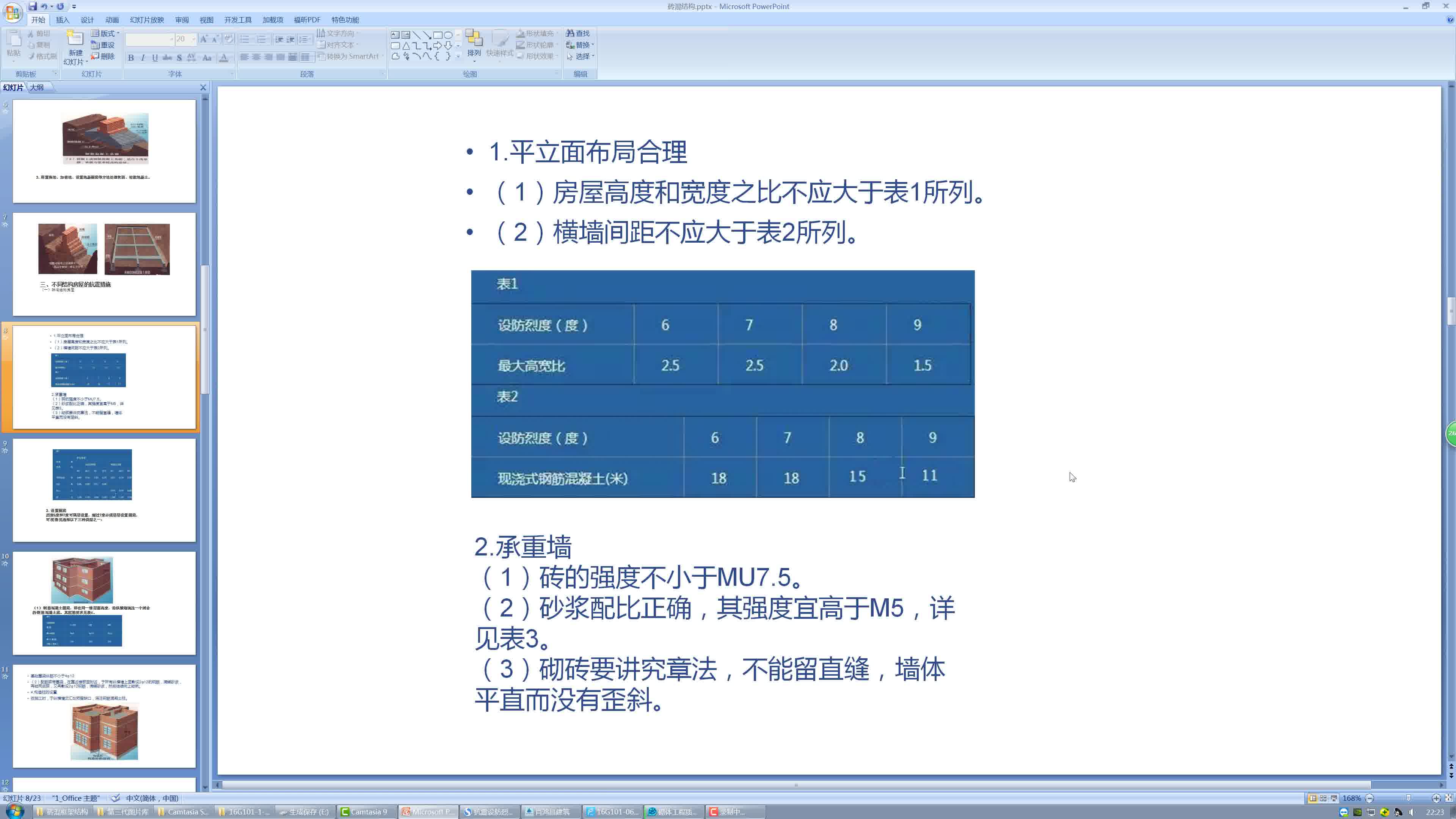 砖混结构房屋表结构布局和承重墙施工要求