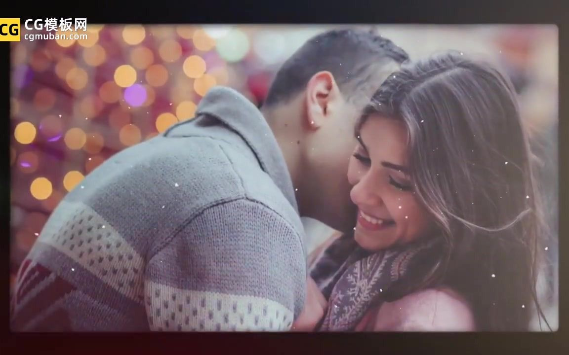 PR模板:圣诞节主题模板 电影放映机胶片效果幻灯片回忆相册PR视频...