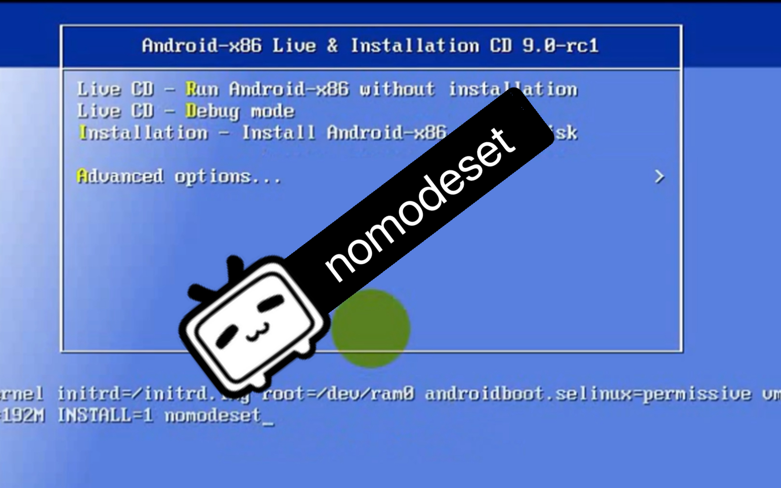 Android-x86 9.0-rc1安卓x86安装+演示//*nomodeset