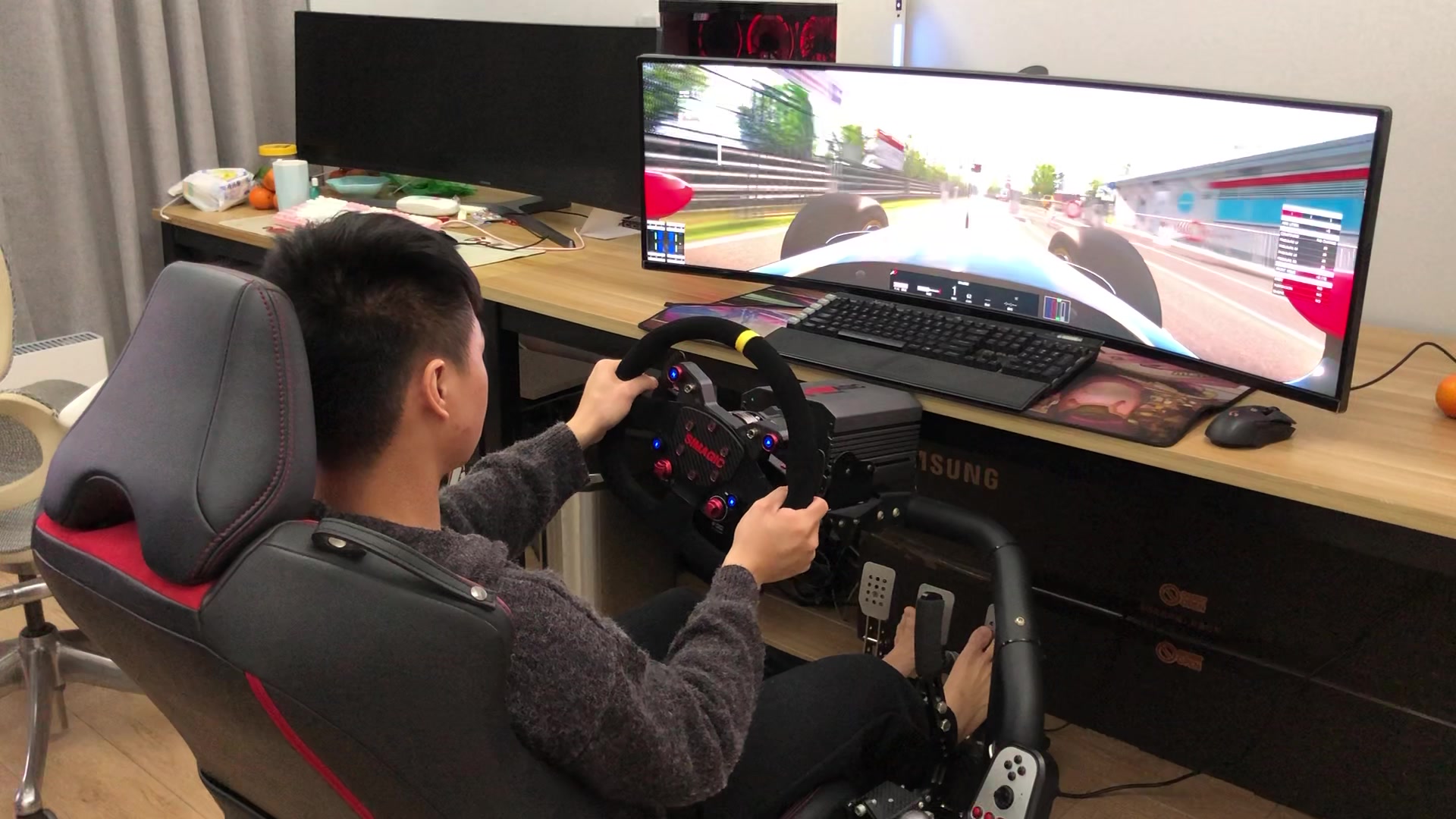 Simagic步进直驱 测速F1跑纽北 神力科萨assettocorsa