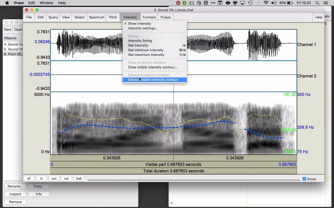 Plotting pitch and intensity contours with annotations in Praat (PRAAT...