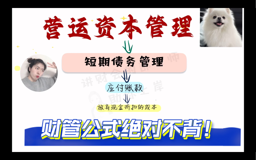 【100%教会你】放弃现金折扣成本/应付账款管理/短期债务管理/营运...