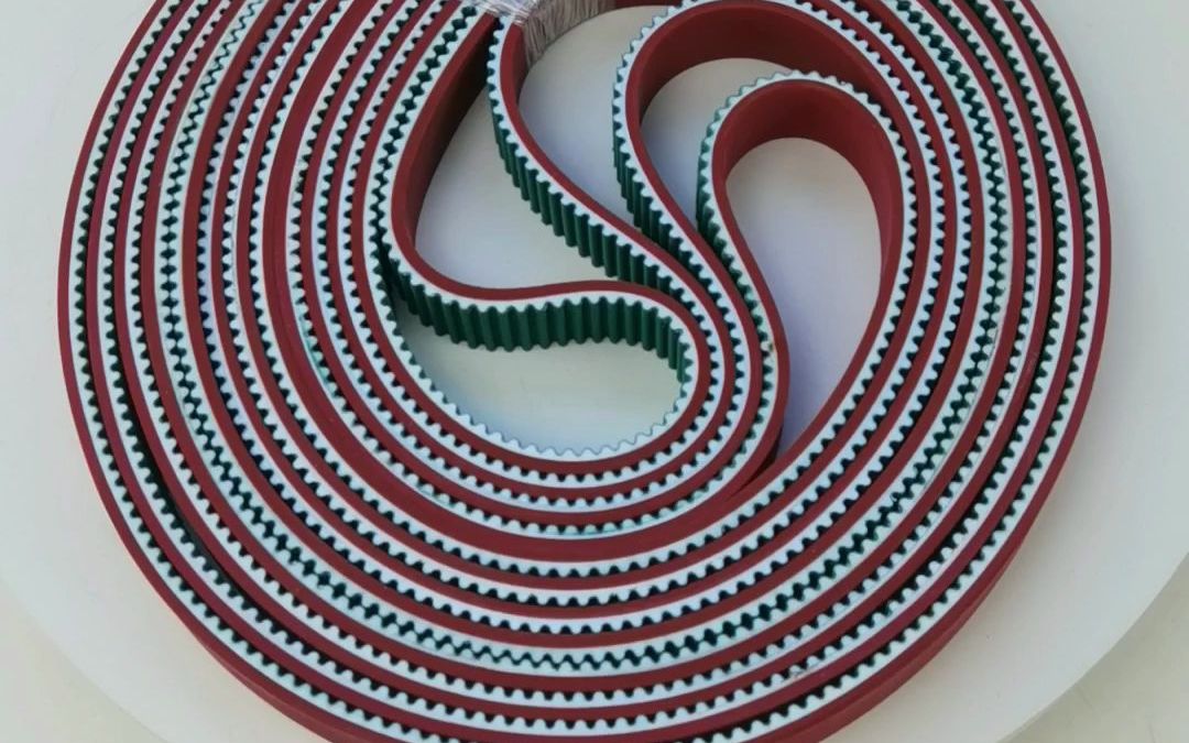 ...T5无缝PU钢丝同步带加绿布 红胶环形同步带 铝塑管牙膏制管机皮带