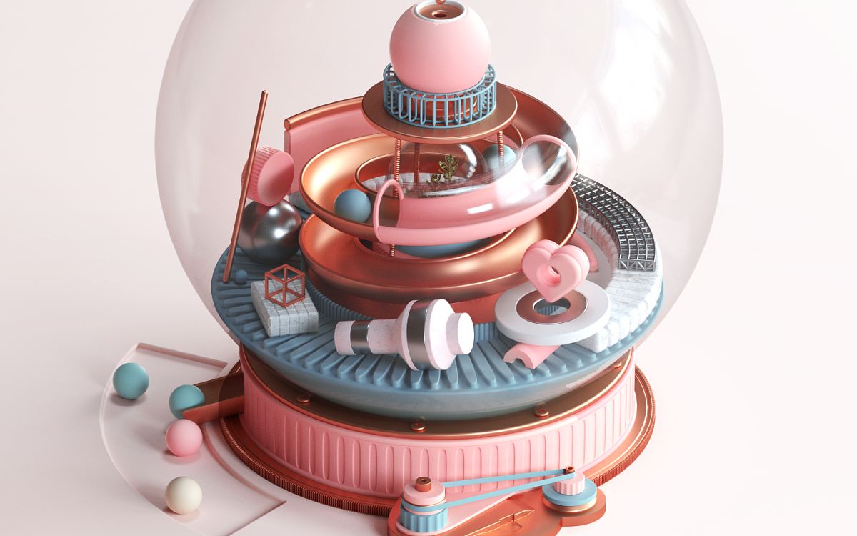 c4d基础教程 -玻璃球场景建模渲染