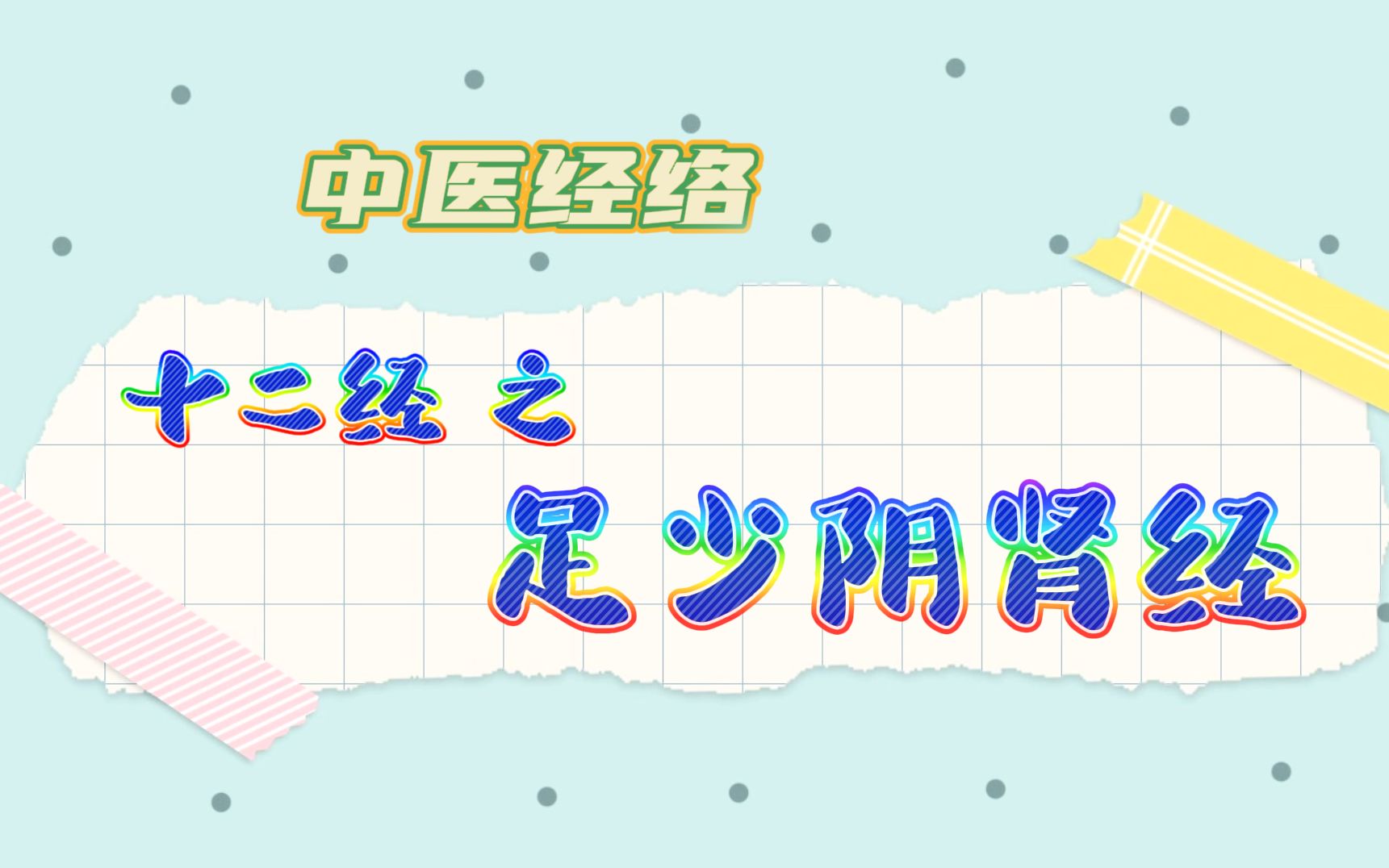 中医经络 十二经 之 足少阴肾经