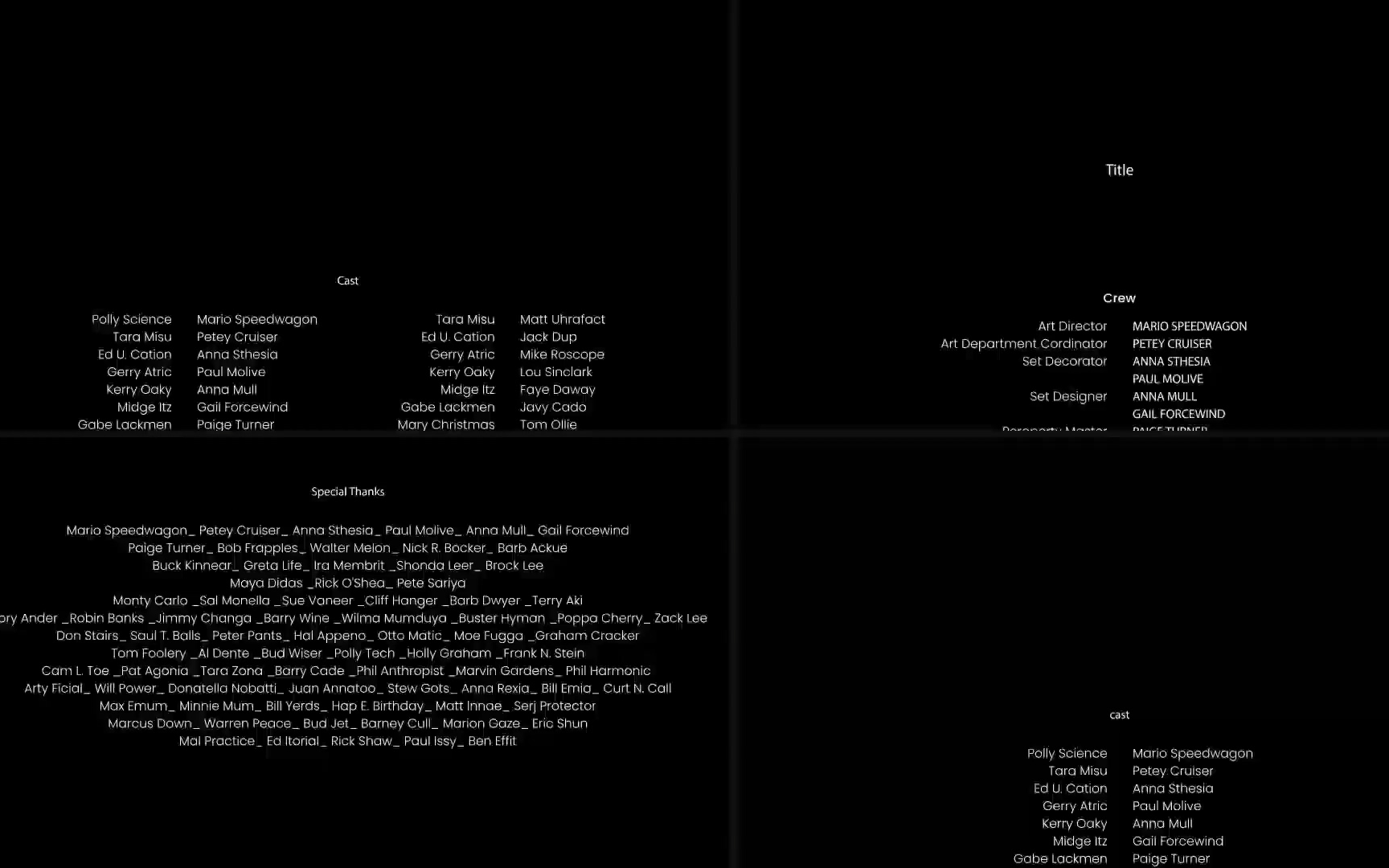 AE模板-电视剧结尾字幕 电影结尾滚动字幕模板鸣谢人员表短视频节目...