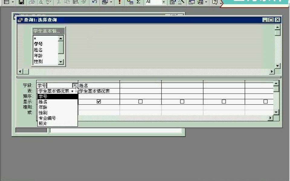 access数据库04-查询条件