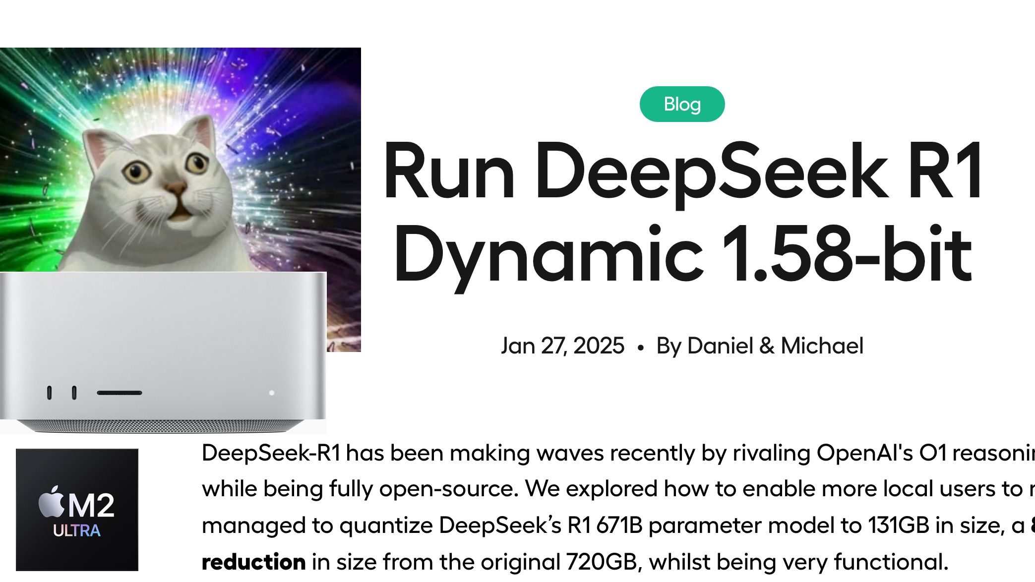 Mac Studio跑DeepSeek-R1-671B:跑…跑起来了!